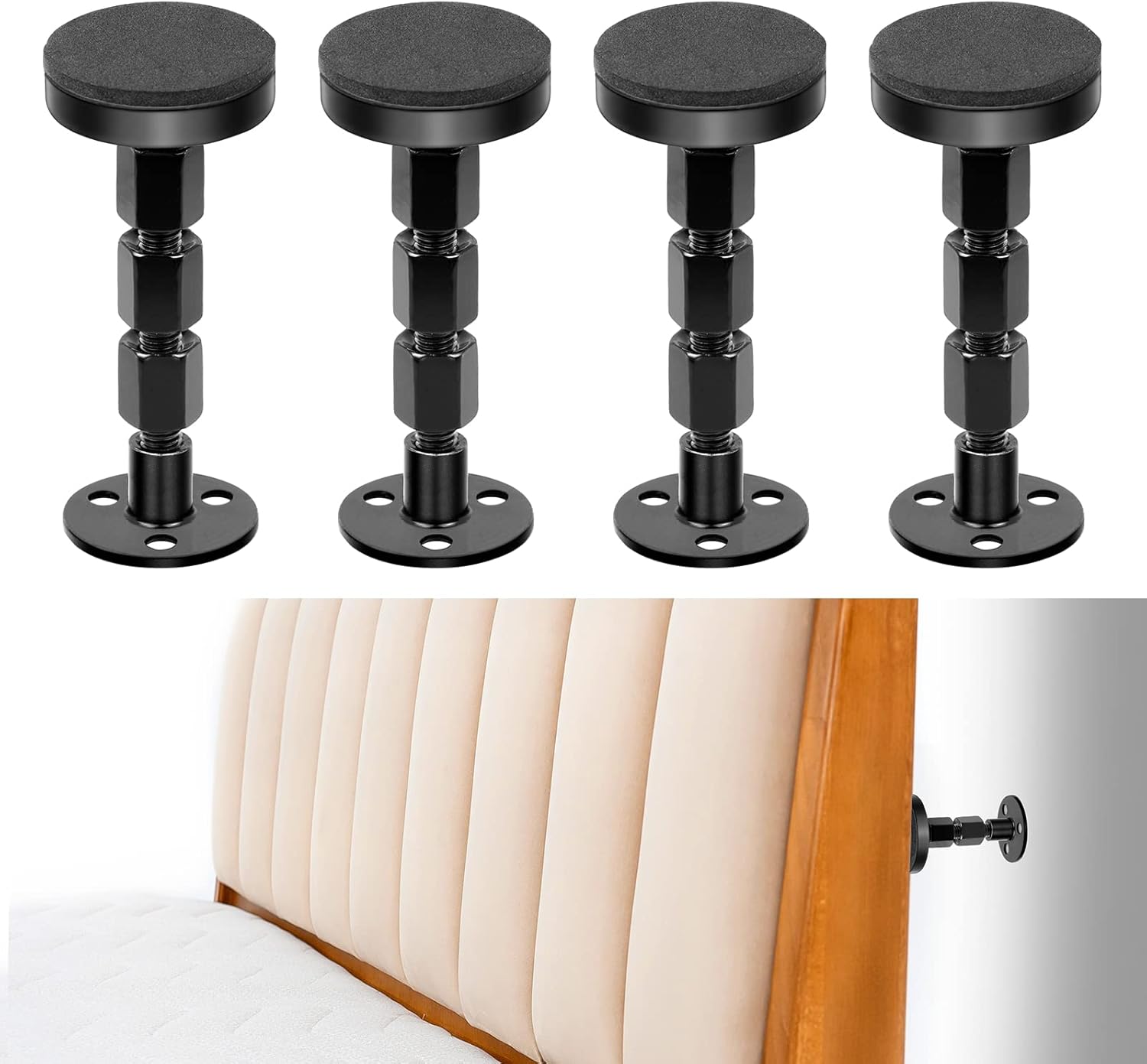 Amazon.com: REFFU 4PCS Bed Stoppers Headboard Stoppers, Bed Noise ...