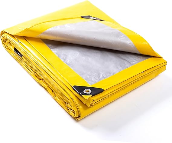 Amazon.com: GUARD SHIELD Tarp 10x12 FT Waterproof Yellow/Silver 8 Mil ...
