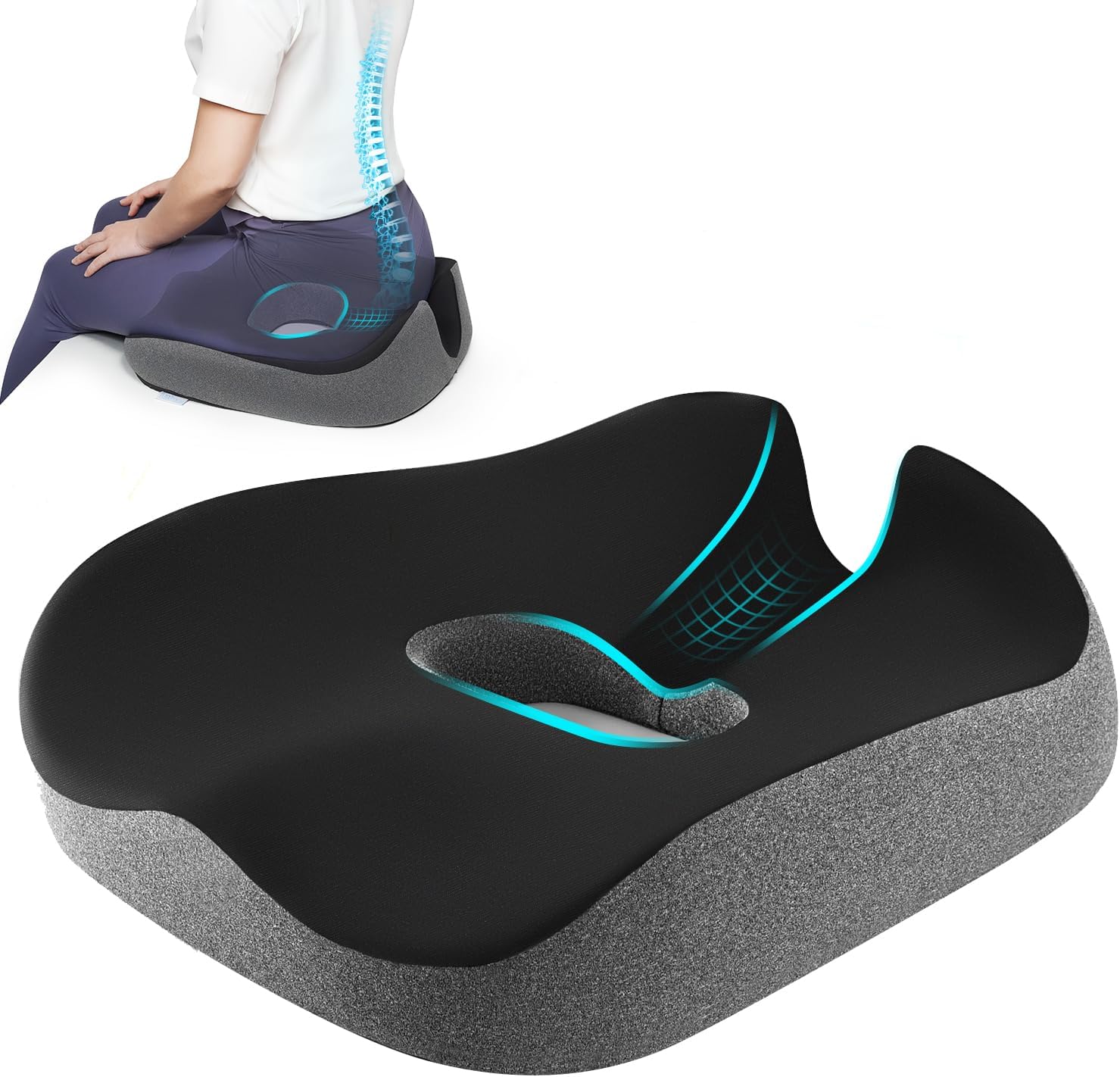 Amazon.com: anzhixiu Concave U Surface Donut Pillow for Tailbone Pain ...