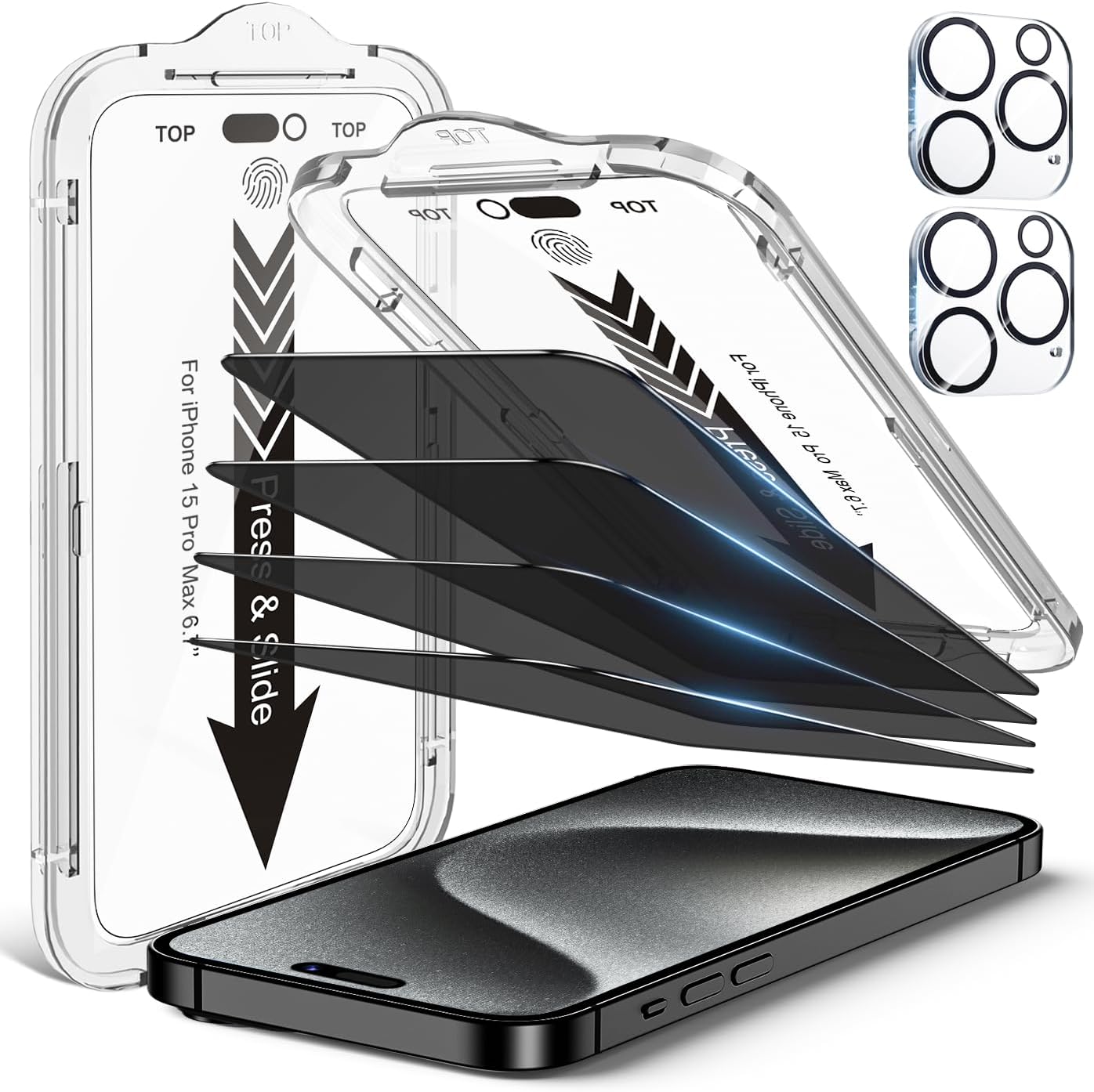 Amazon.com: WSKEN for iPhone 15 Pro Max Privacy Screen Protector [24 ...