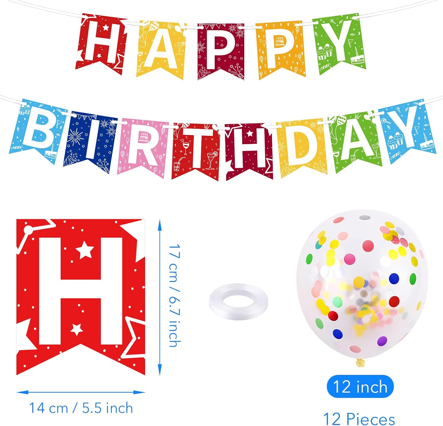 ADXCO Happy Birthday Balloons Self Inflating Birthday Decorations ...