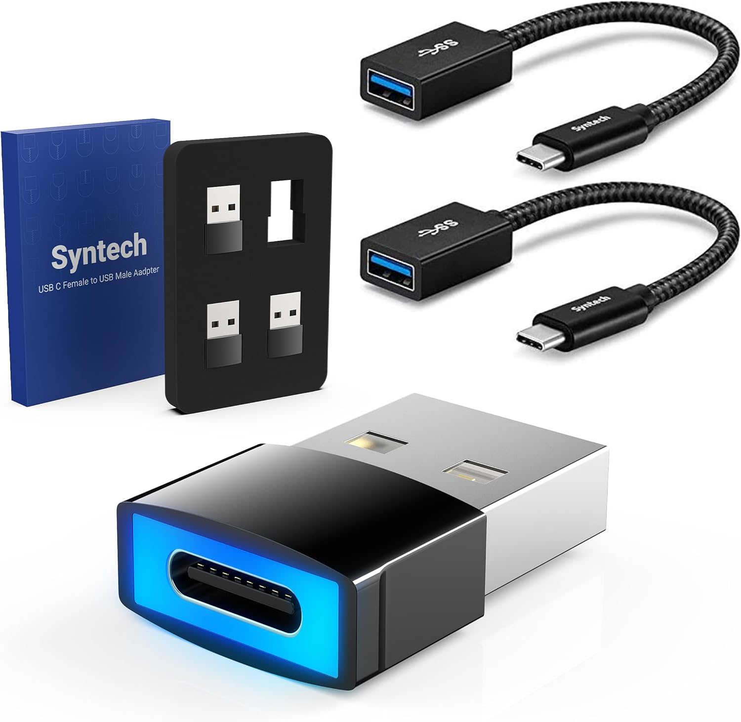 Amazon.com: Syntech USB C to USB 3.2 Adapter (2 Pack) & DrivePower USB ...