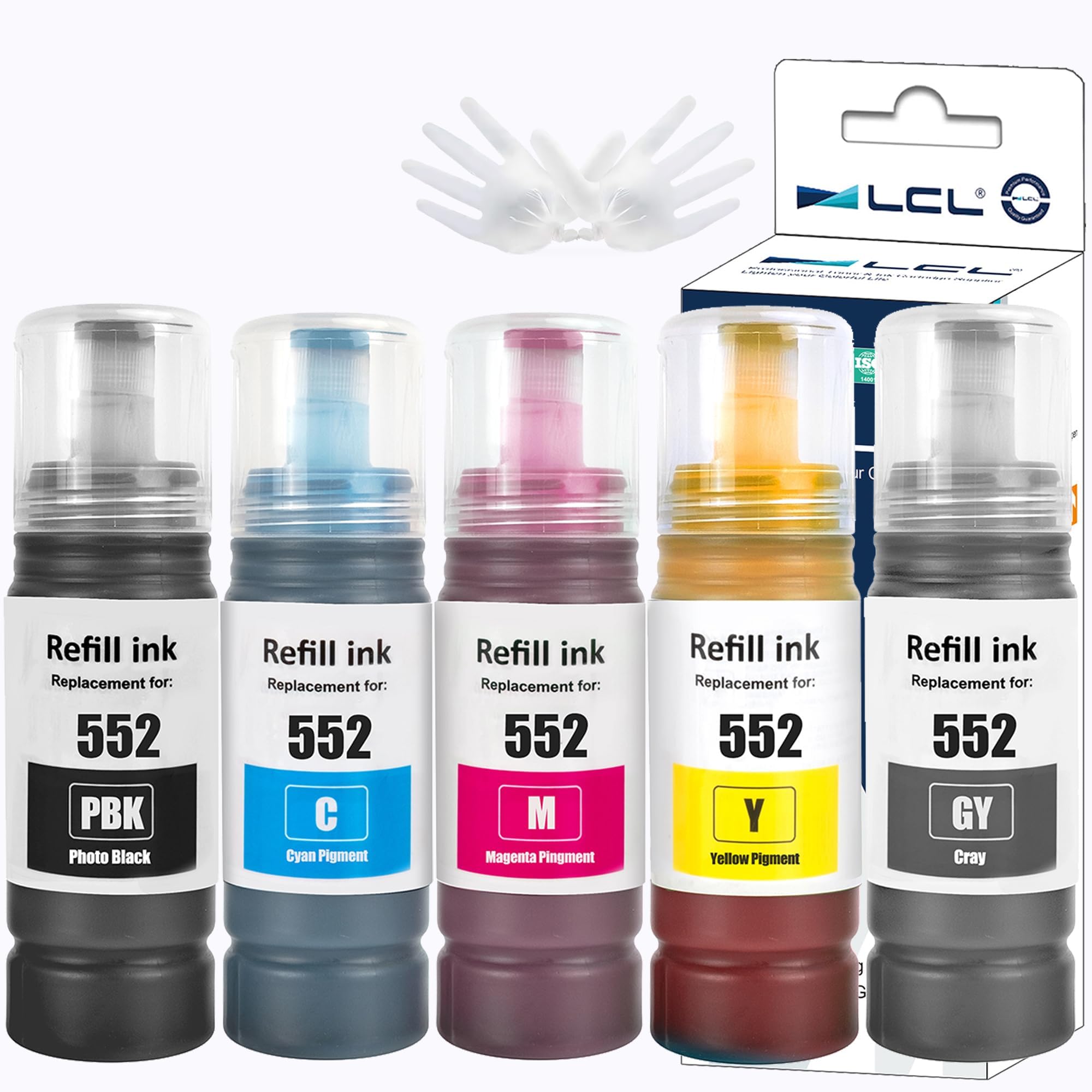 Amazon.com: LCL T552 552 Ink Refill Bottles Replacement for EcoTank ...