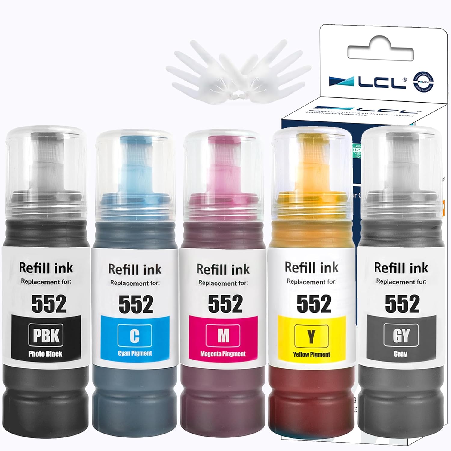 Amazon.com: LCL T552 552 Ink Refill Bottles Replacement for EcoTank ...