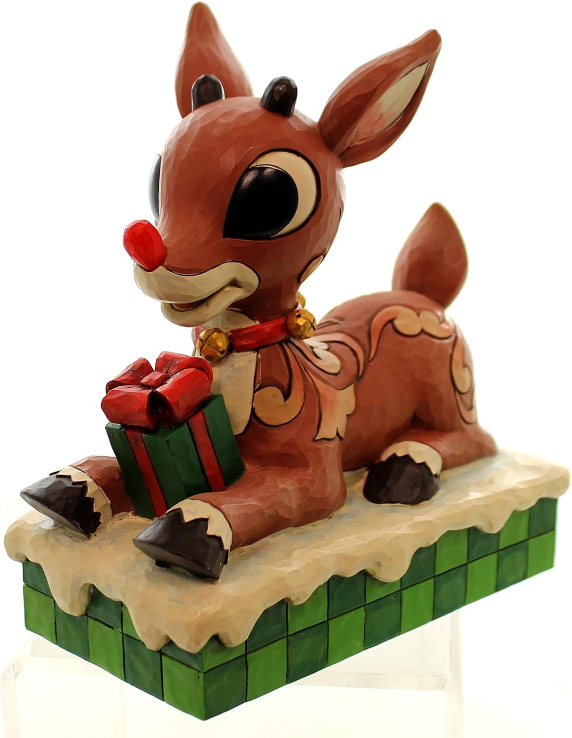 Amazon.com: Enesco Jim Shore Large Rudolph with Lifted Nose Figurine, 8 ...