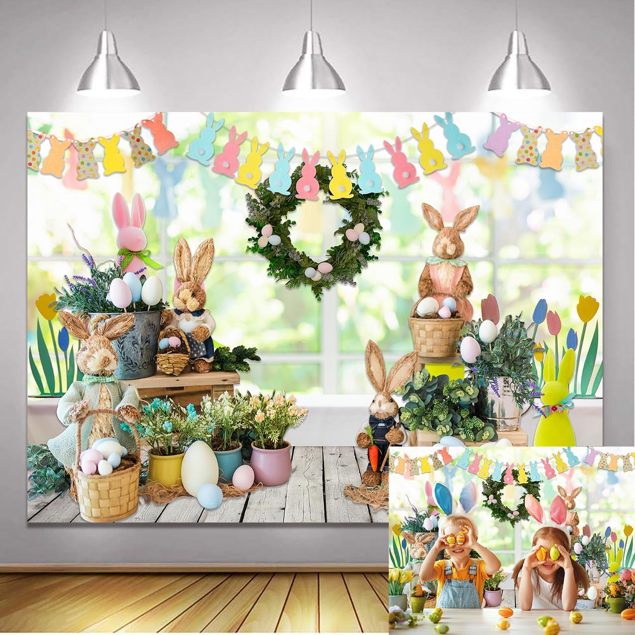 Amazon.com : Spring Happy Easter Theme Photography Backdrop Easter ...