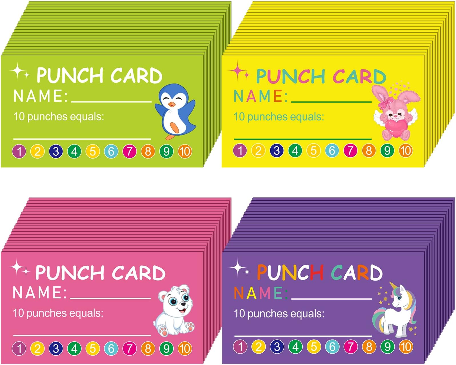 Amazon.com : 320 Pieces Punch Cards, Incentive Loyalty Reward Card ...