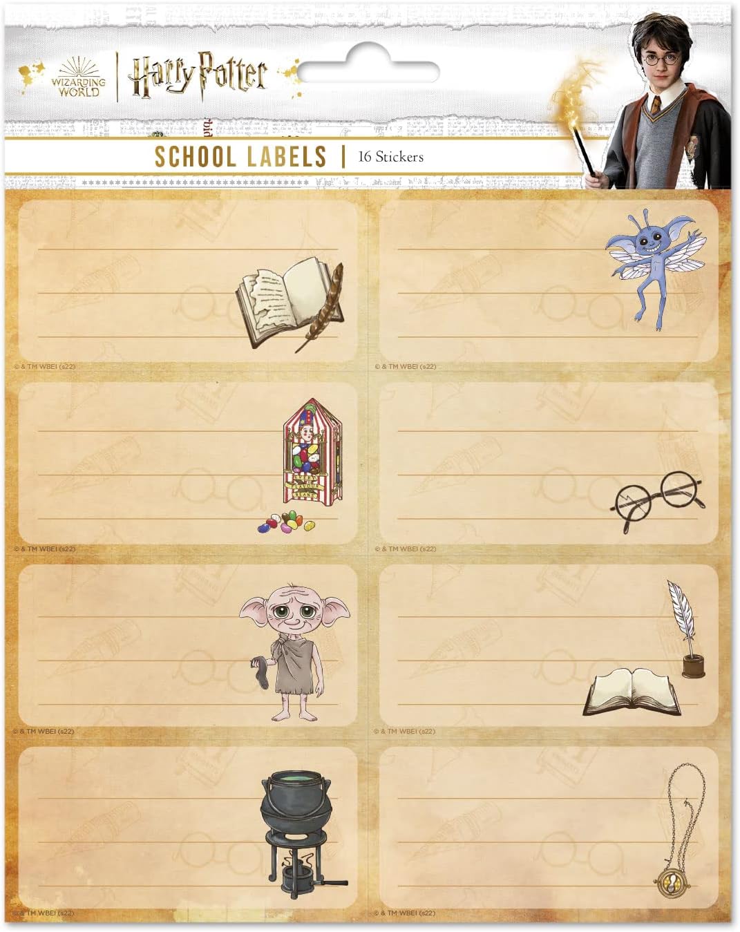 Amazon.com: Grupo Erik Label Stickers Harry Potter - Coloured Sticky ...
