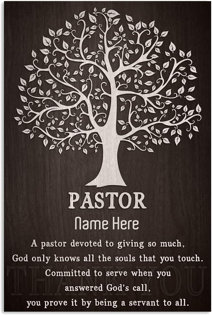 Amazon.com: Denisse Pastor Thank You Tree Poster Canvas Gift For Pastor ...