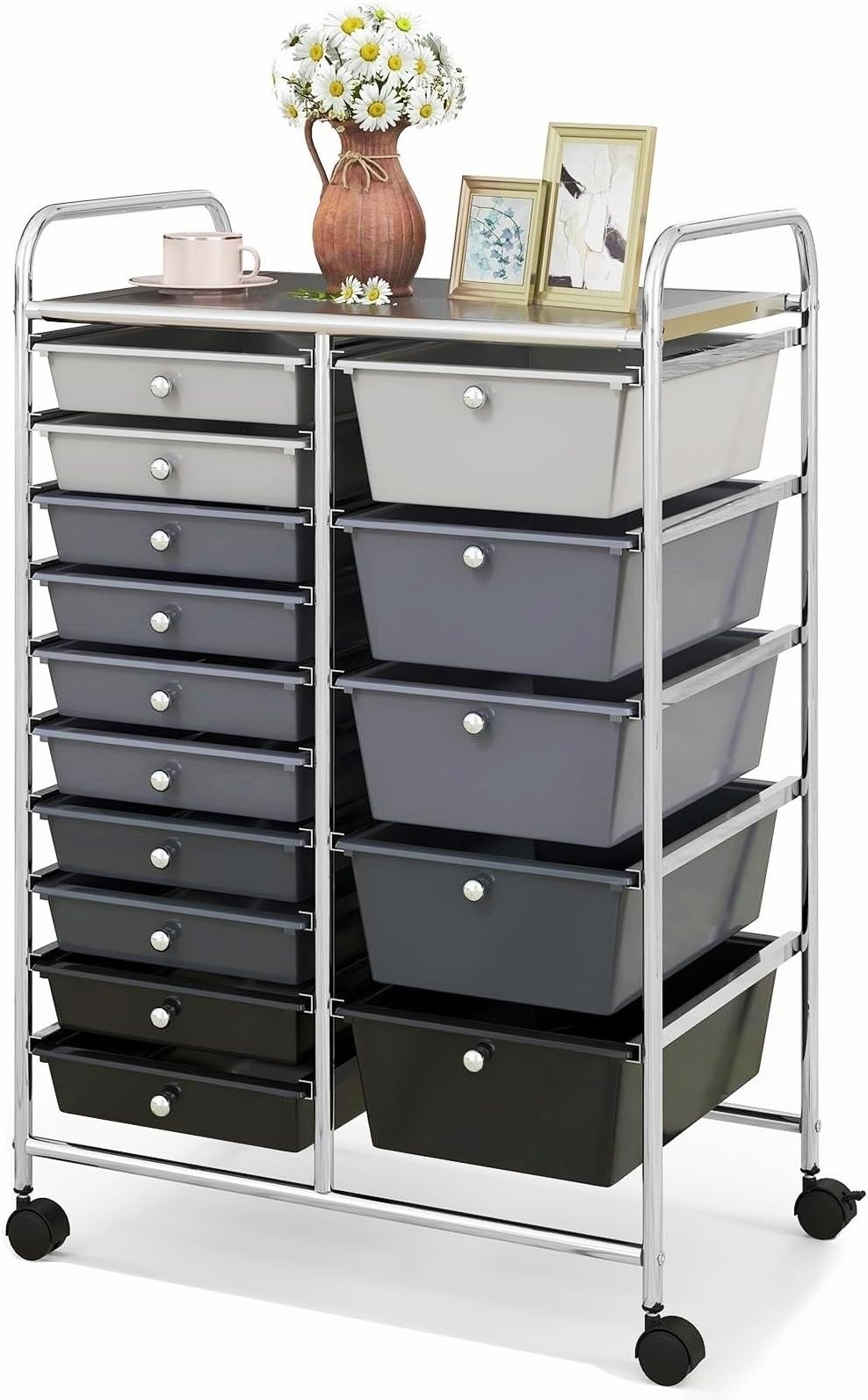 Amazon.com: Giantex 15 Drawers Rolling Cart, Classroom Organizers ...