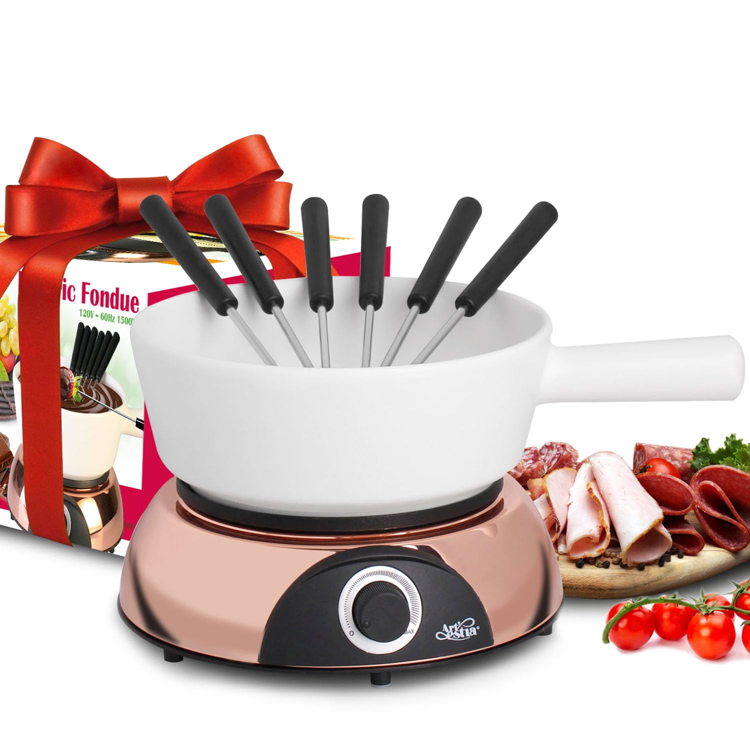 Snapklik.com : Artestia 1500W Electric Fondue Pot For Meat, 2-QT ...