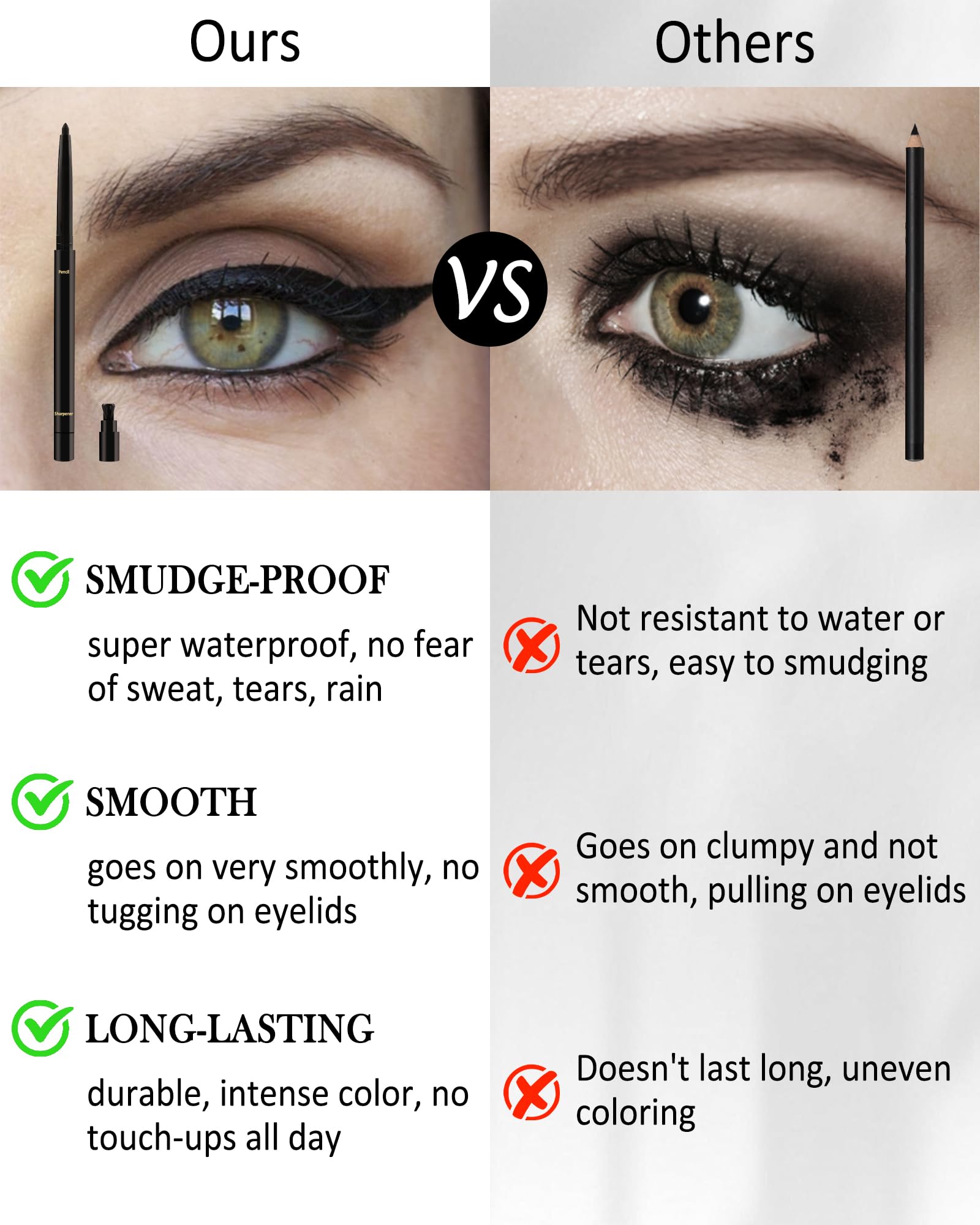 Snapklik.com : Black+Brown Gel Eyeliner For Older Women,Waterproof ...