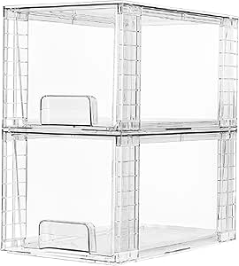 Amazon.com: Vtopmart 2 Pack Large Stackable Storage Drawers,Clear ...