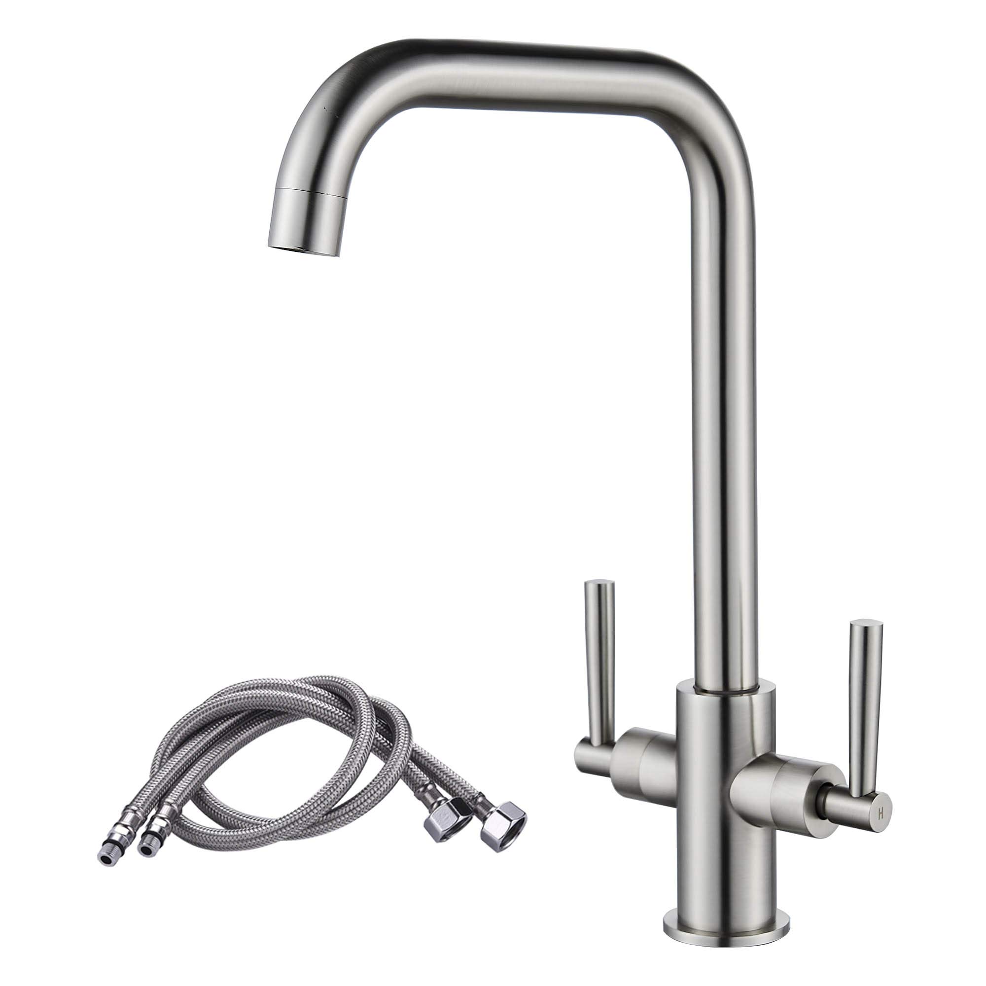 Luckyhome Kitchen Sink Mixer Tap, with Swivel Spout, Easy-Fit, Standard ...