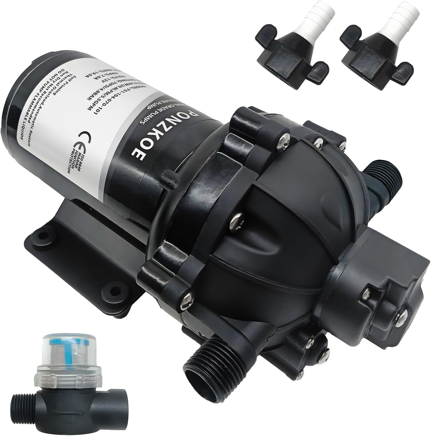 Amazon.com: Electric Quiet RV Water Pump 12V - 5.5 GPM 70PSI Fresh ...