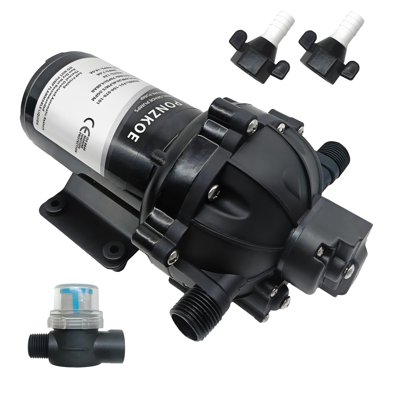 Amazon.com: Electric Quiet RV Water Pump 12V - 5.5 GPM 70PSI Fresh ...
