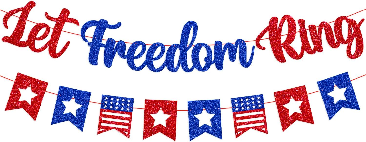 Amazon.com: Independence Day Decoration 4th of July Decor Let Freedom ...