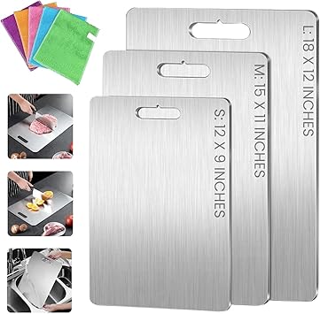 Amazon.com: Titanium Cutting Board, 100% Pure Titanium Double-Sided ...