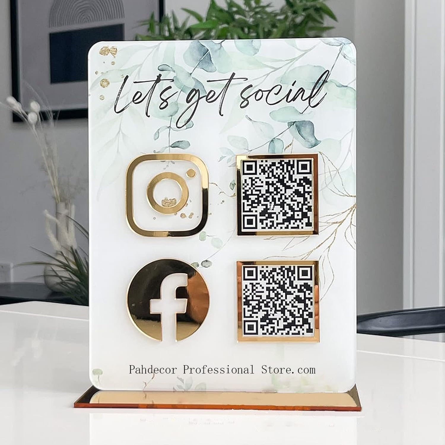 Amazon.com : Pahdecor 3D Custom Multi Qr Code Sign Business Social ...