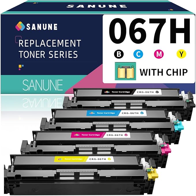 Amazon.com: SANUNE 067H MF656Cdw Toner High Yield 4 Pack with Chip ...