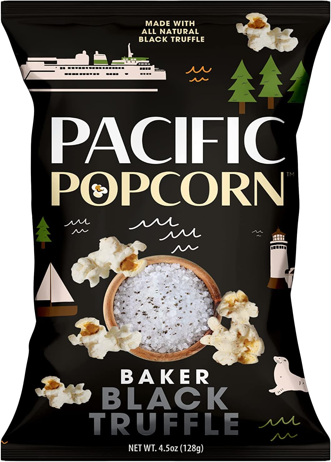 Amazon.com: Pacific popcorn - Baker Black Truffle 4.5oz (Pack of 4)