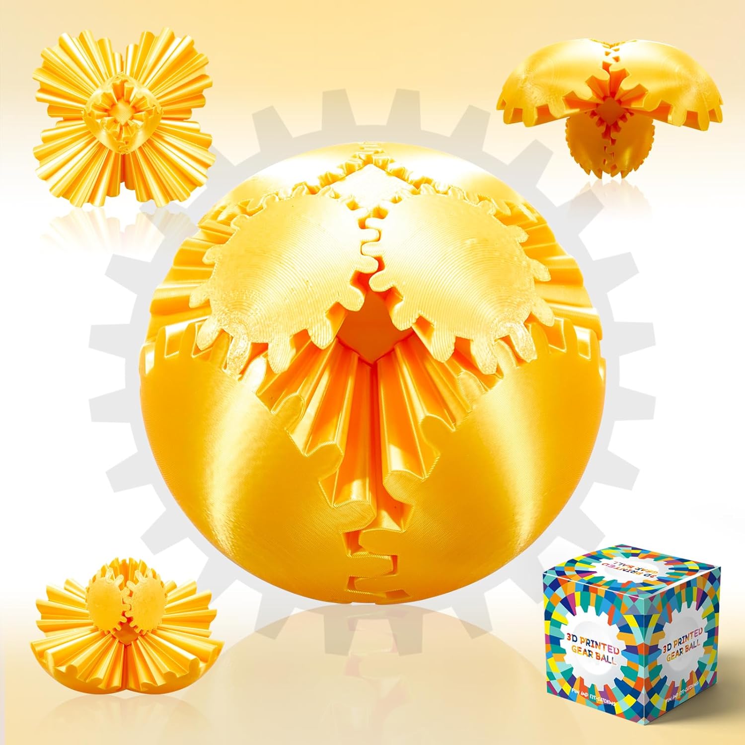 Amazon.com: Gear Ball-3D Printed Gear Sphere,3D Printed Spin Ball Cube ...