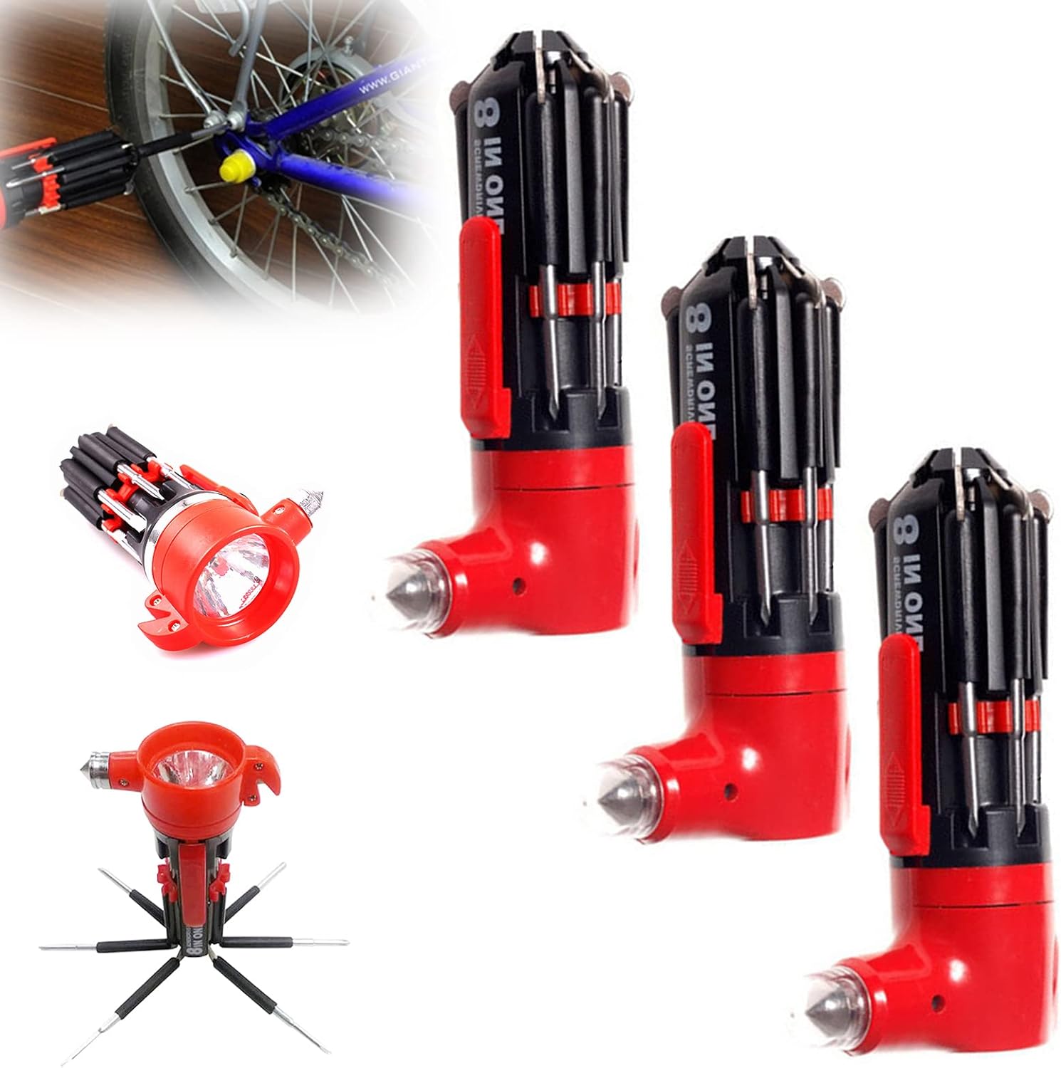 Multifunctional 8 Screwdrivers in 1 Tool with Worklight and Flashlight ...
