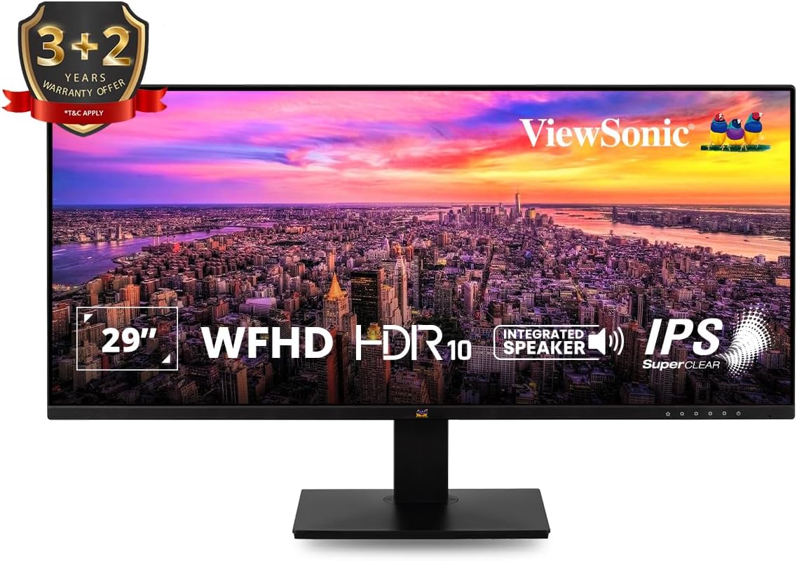 ViewSonic 29 Inch Ultra-Wide Monitor SuperClear IPS, WFHD 2560x1080 ...