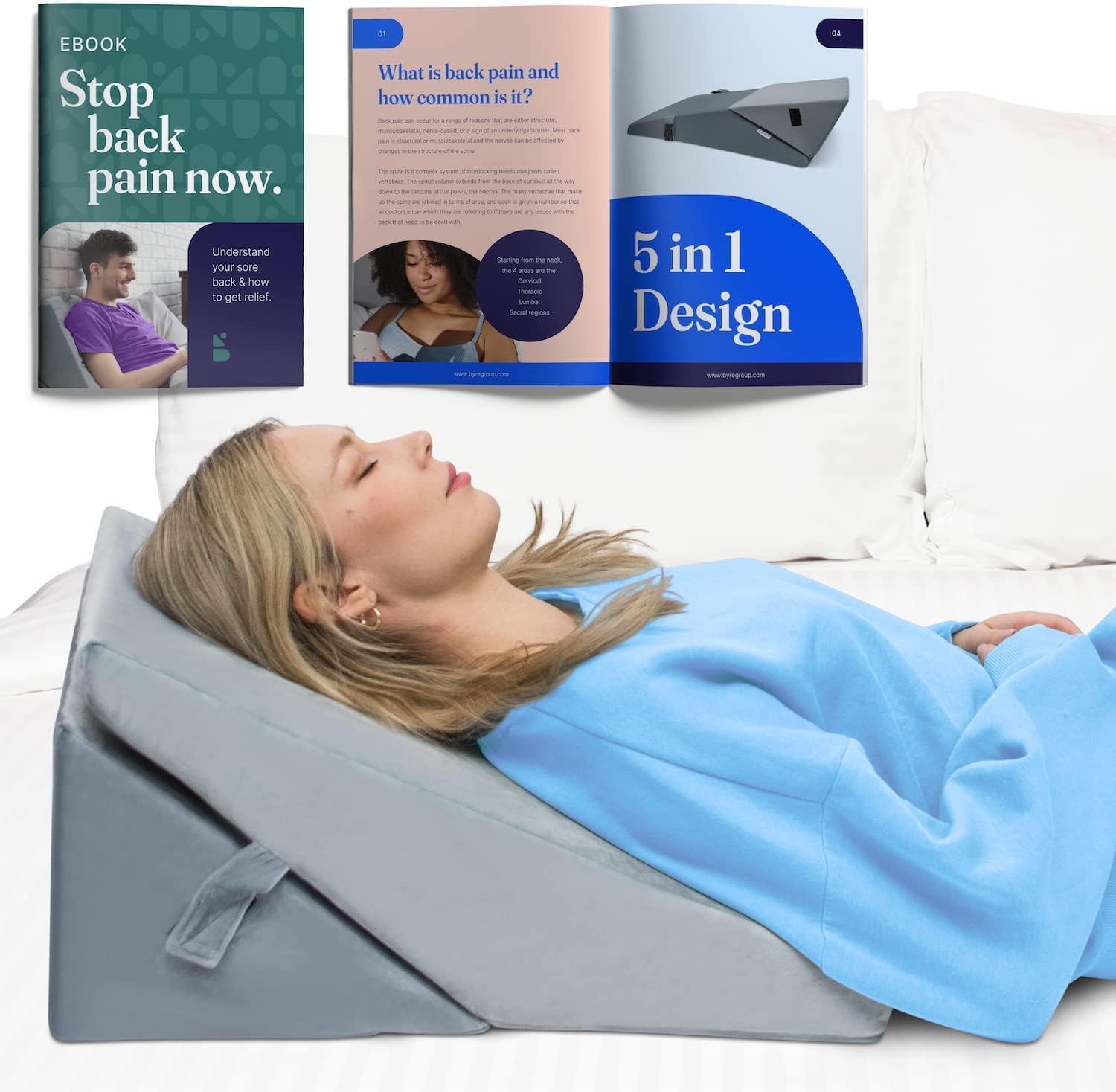 Aidapt Bed Back Rest Wedge Support With Easy set Angle Adjustment and ...