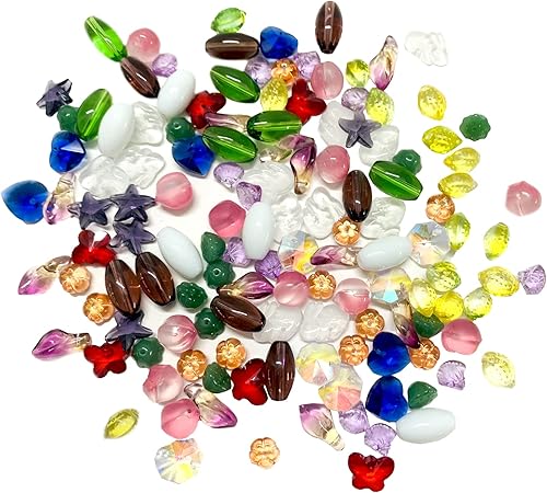 Amazon.com: FAPUMOE Random Assorted Glass Beads (100 PCS) for Jewelry ...