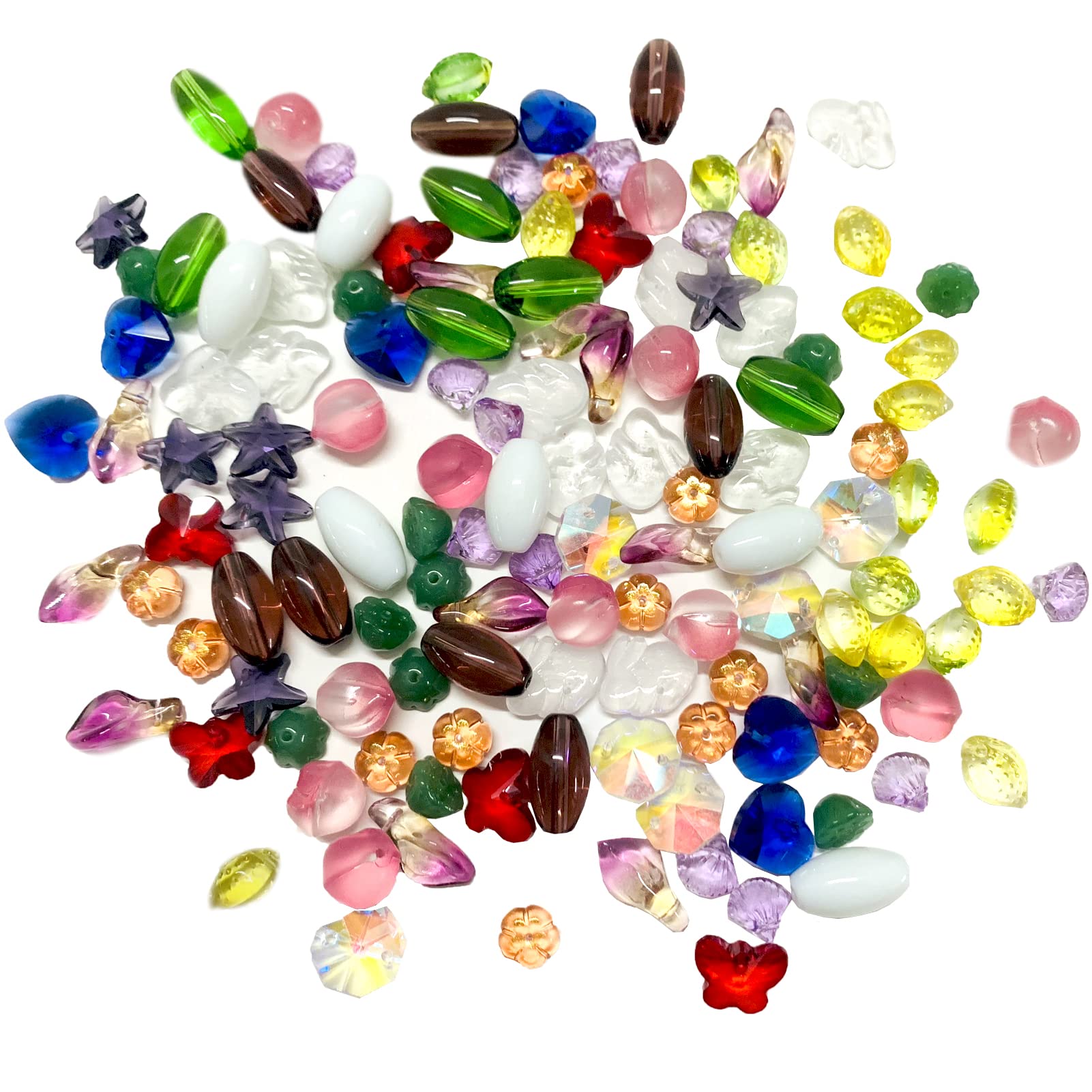 Amazon.com: FAPUMOE Random Assorted Glass Beads (100 PCS) for Jewelry ...