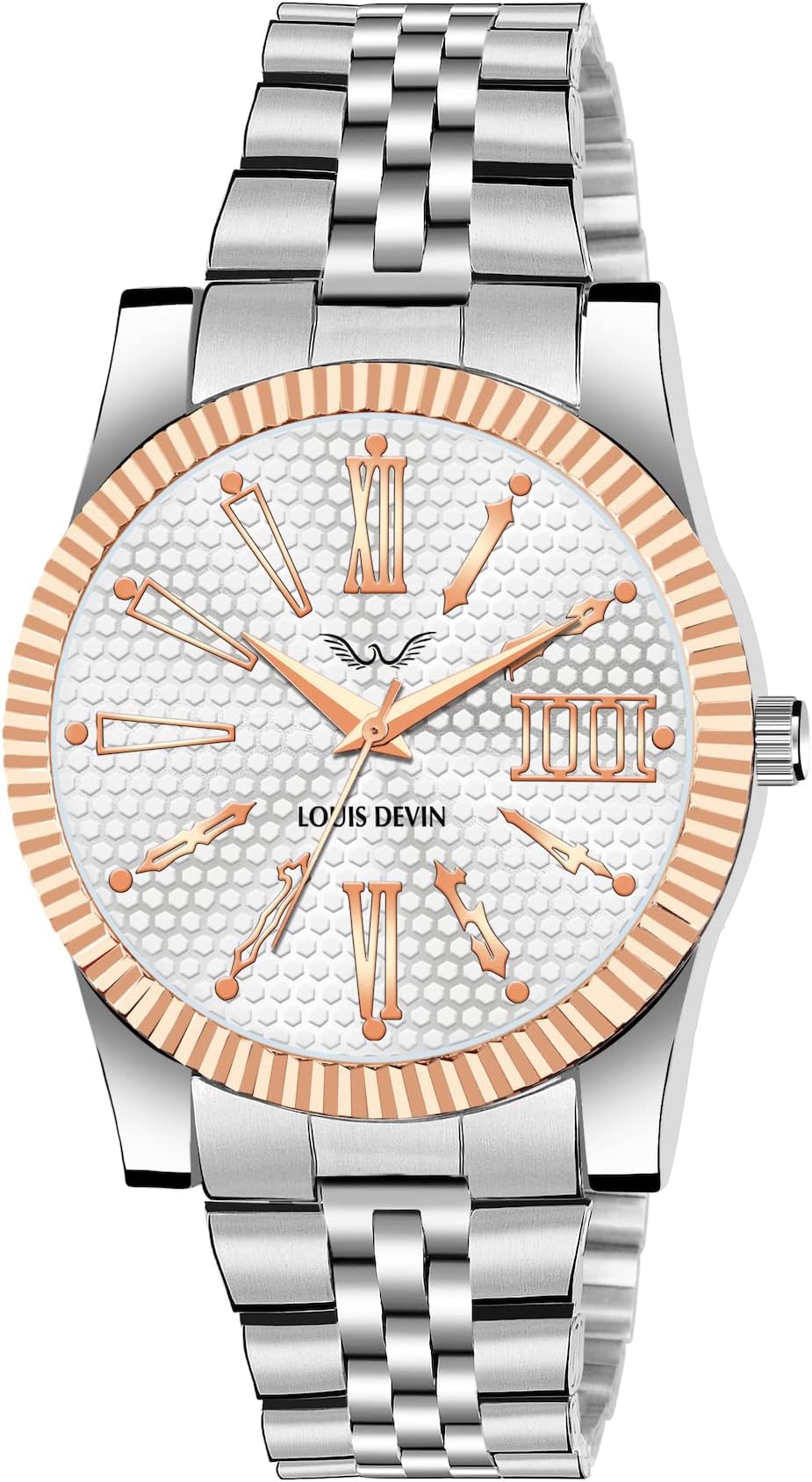 LOUIS DEVIN Stainless Steel Chain Analog Wrist Watch for Men (Silver ...