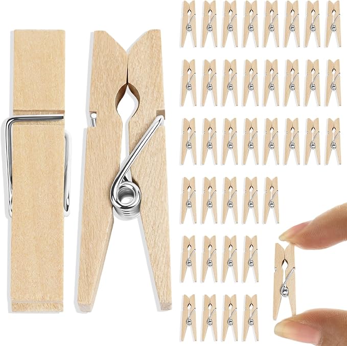 Vicloon Mini Wooden Peg, 110pcs Mini Pegs for Arts and Crafts, Tiny ...