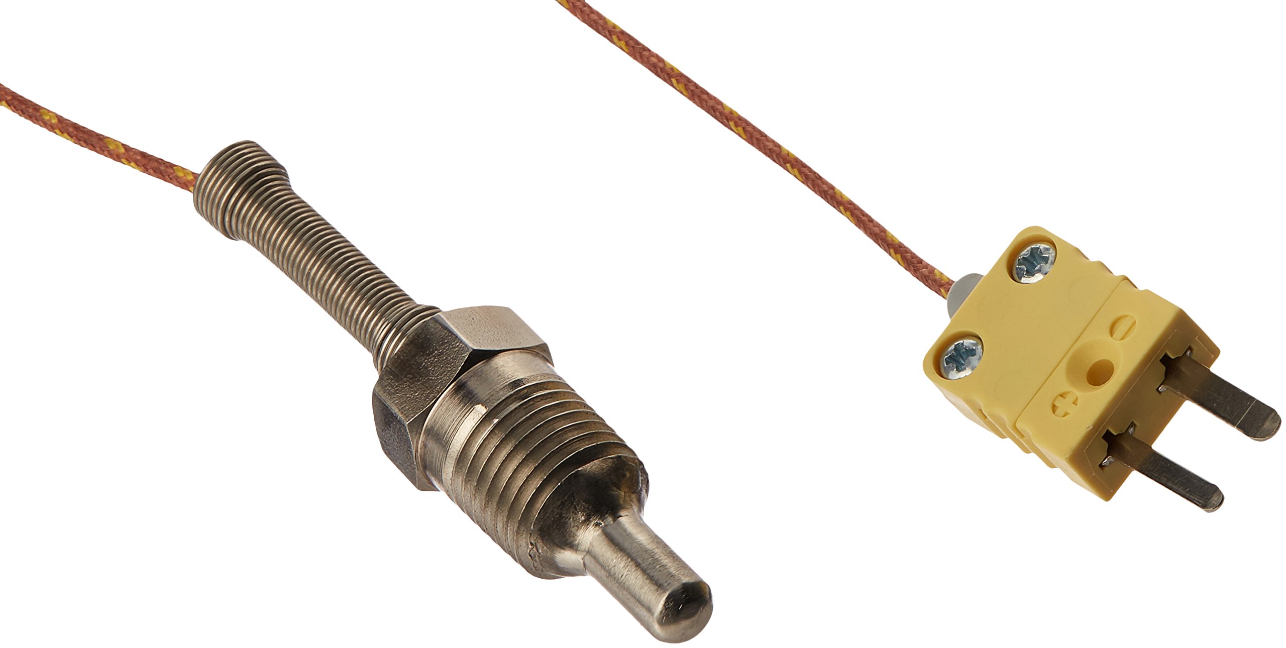 Digi-Sense Type-K Pipe Plug Probe SS 1/4" NPT (M) Mini Conn 0.5" L Grd ...