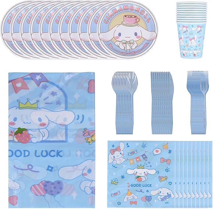 Amazon.com: Roffatide Cinnamoroll 71 PCs Cute Anime Party Plates and ...