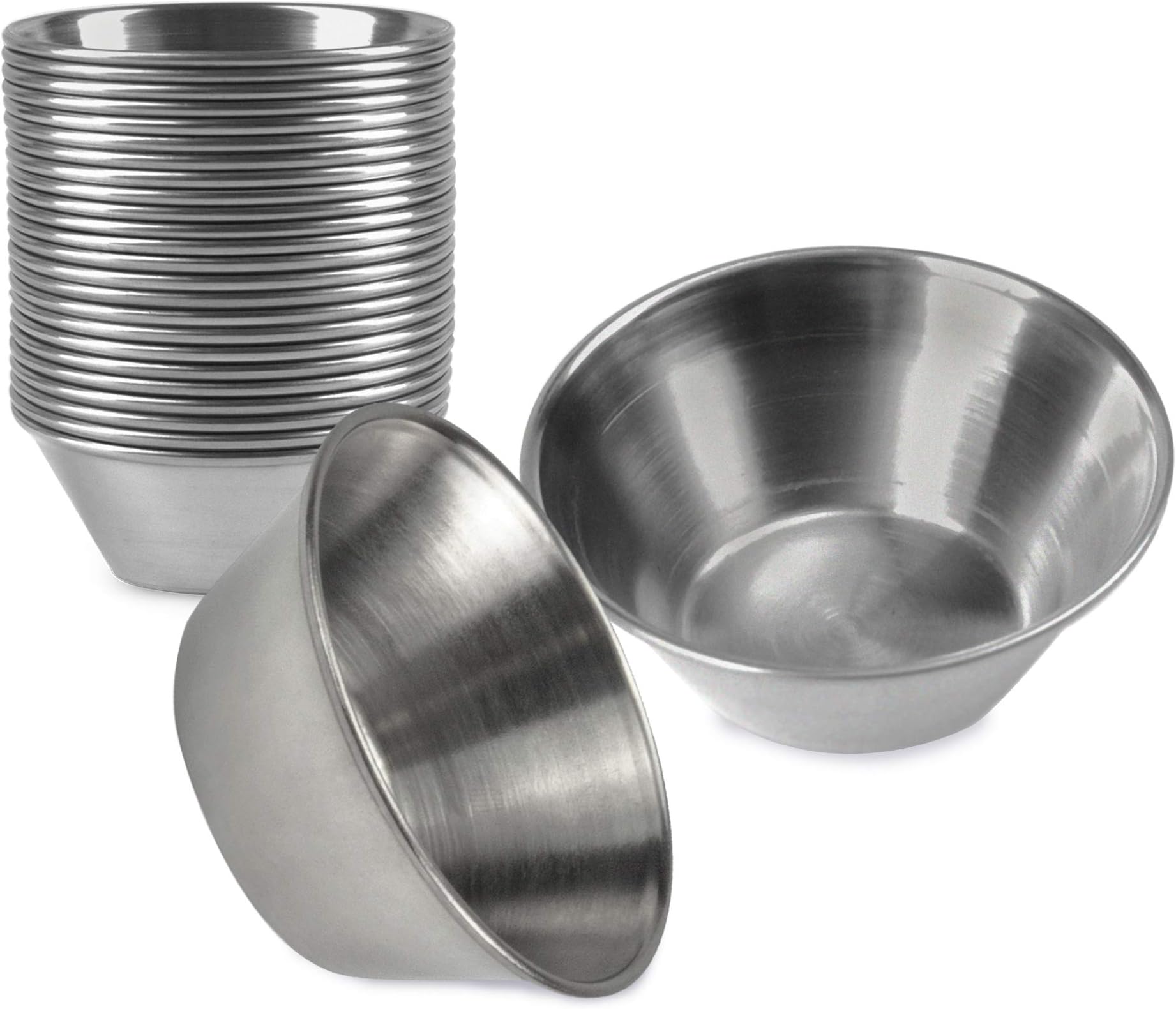 Amazon.com: Party Pantry 24 pcs Stainless Steel Condiment Small Sauce ...