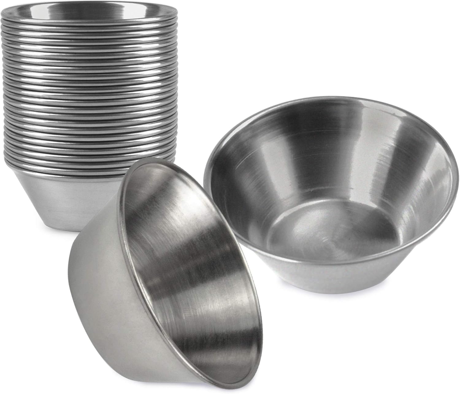 Amazon.com: Fit Meal Prep [24 Pack] 1.5 oz Stainless Steel Dipping ...