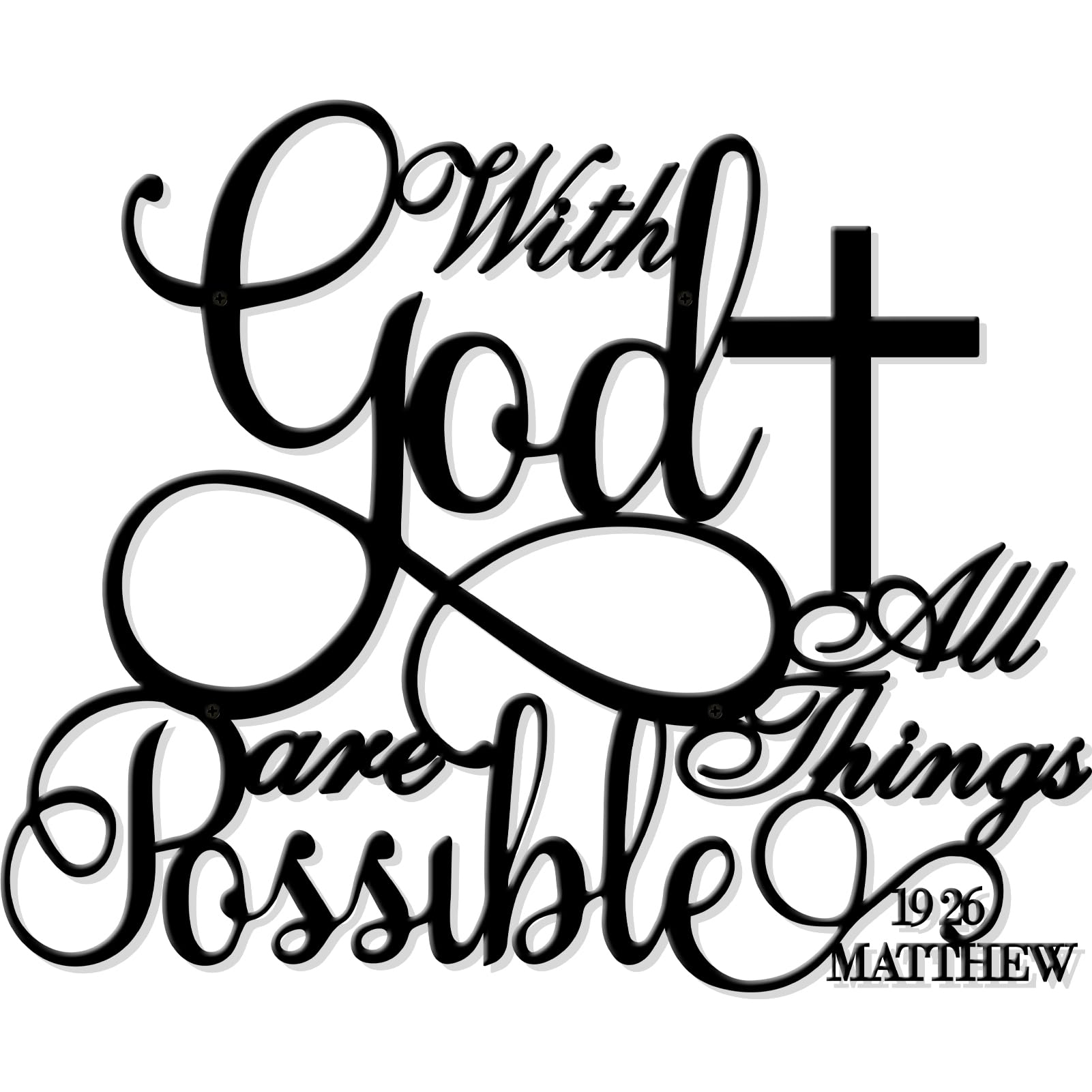 With God All Things Are Possible Wall Decor | Metal Bible Verses Wall ...