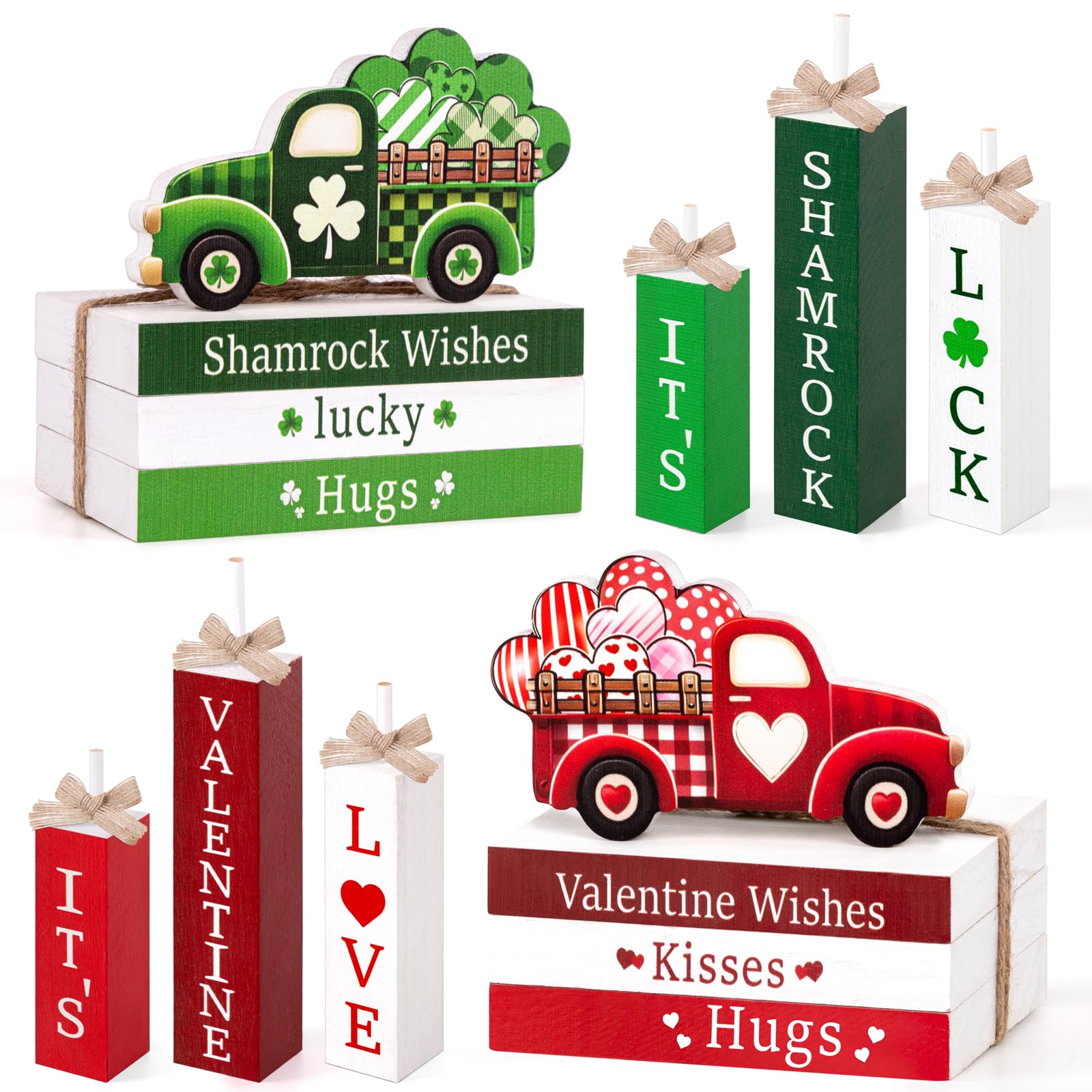 Amazon.com: 7PCS Valentines Day Firecracker Decor/St.Patricks Day ...