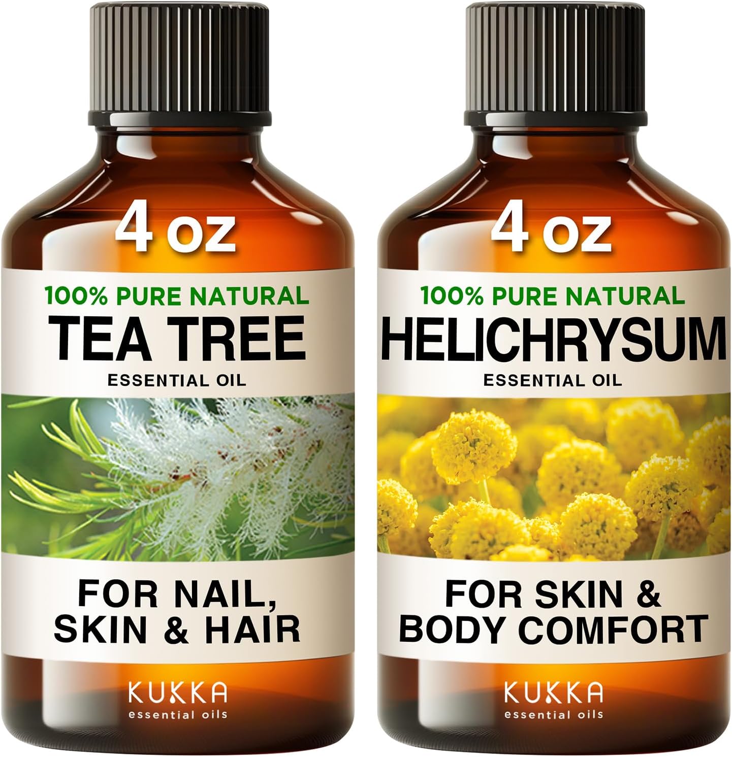 Amazon.com: Tea Tree Oil for Skin & Helichrysum Oil for Bruising & Skin ...