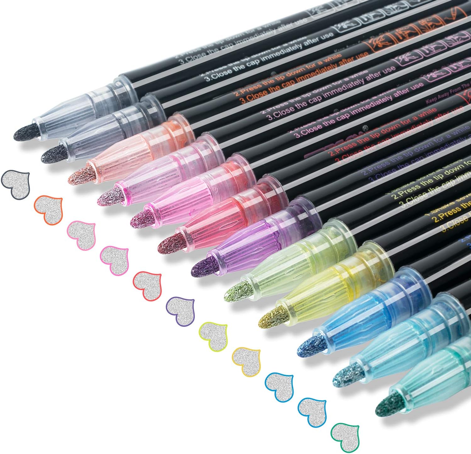Super Squiggles Markers - 12 Colors Self Outline Metallic Markers ...
