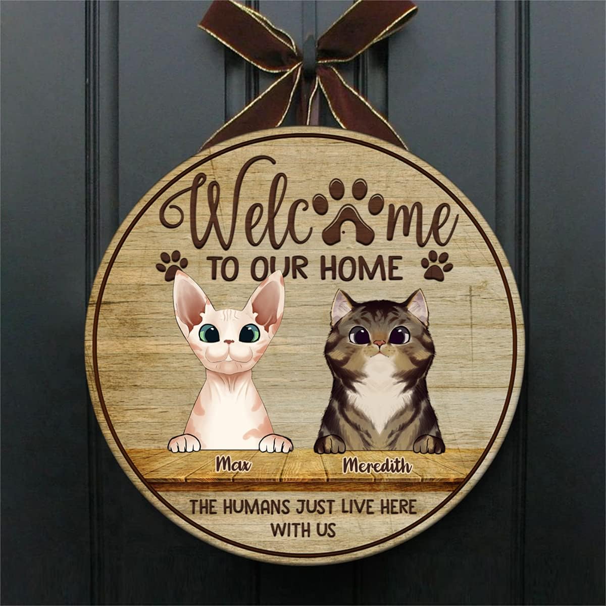 Amazon.com: GadgetsTalk Welcome To Our Home Peeking Cats - Funny ...