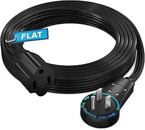 Maximm 360° Rotating Flat Plug Extension Cord 10 feet Flat Extension ...