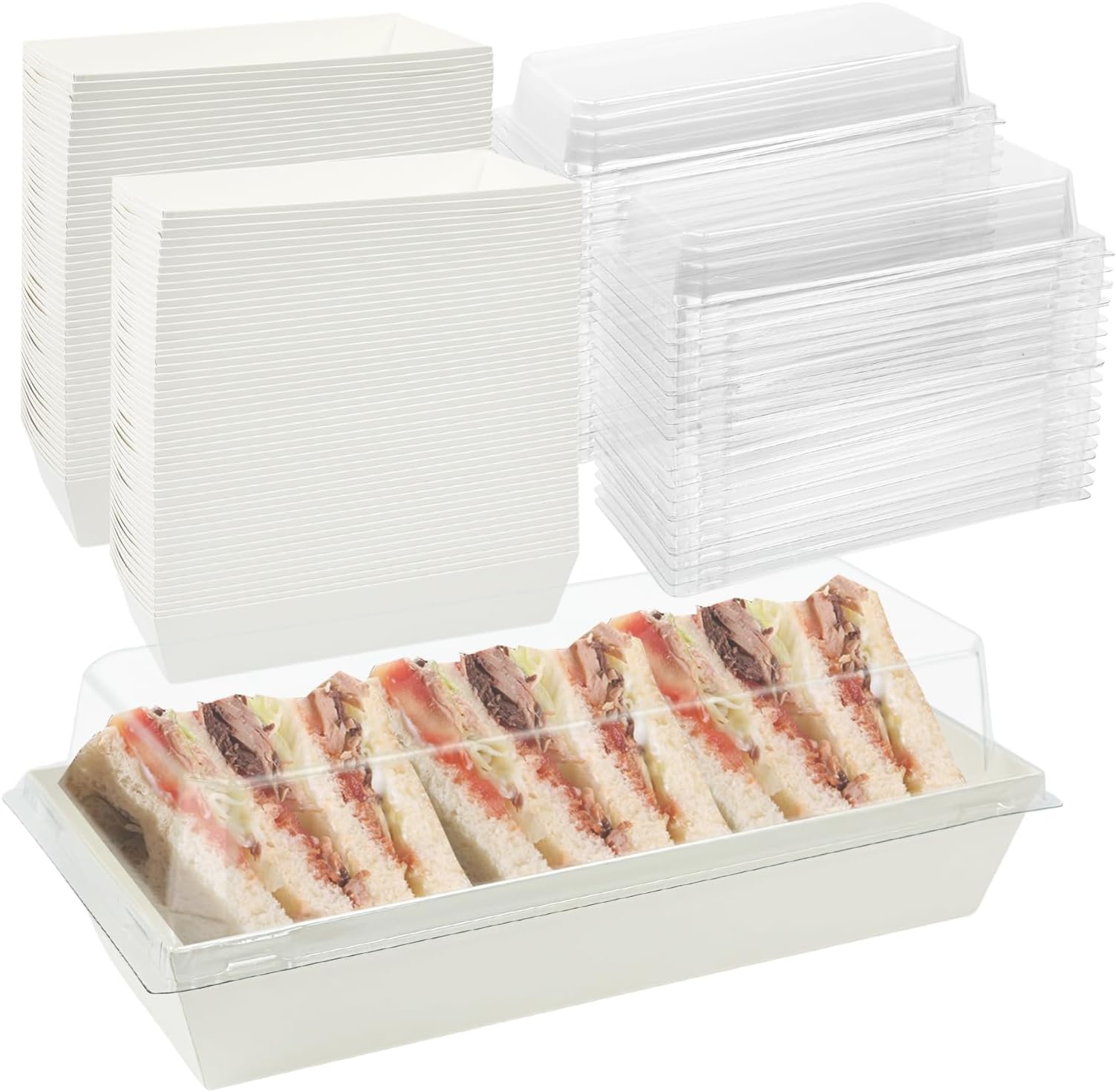 Amazon.com: Goiio 50 Pack Paper Charcuterie Boxes with Clear Lids ...