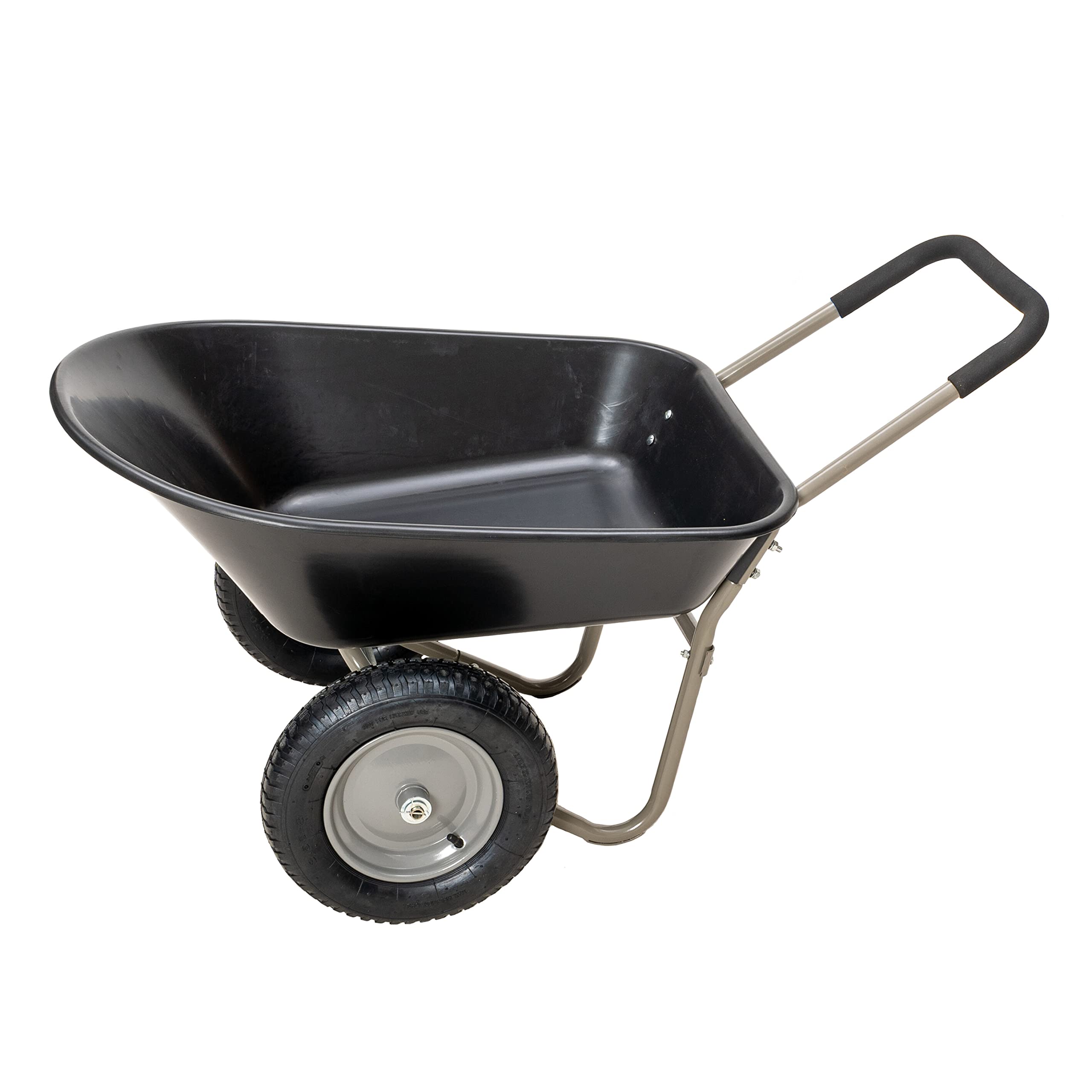 Panana Black Wheelbarrow 85L Two Wheeled Pneumatic Tyres Heavy Duty ...