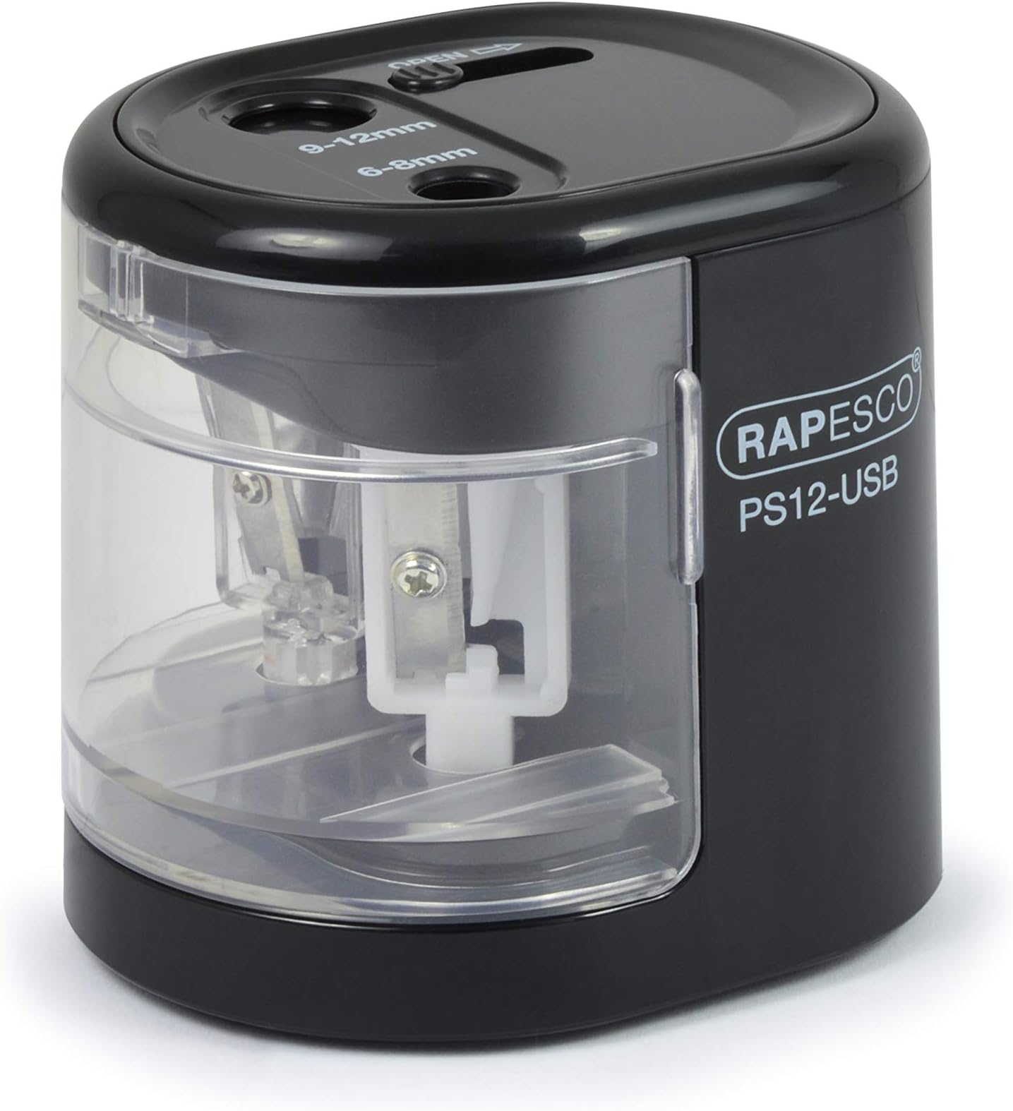 Rapesco 1449 PS12-USB Automatic/Electric Pencil Sharpener with USB or ...