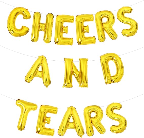 Amazon.com: Wonmelody Cheers And Tears Party Decorations Balloon Banner ...