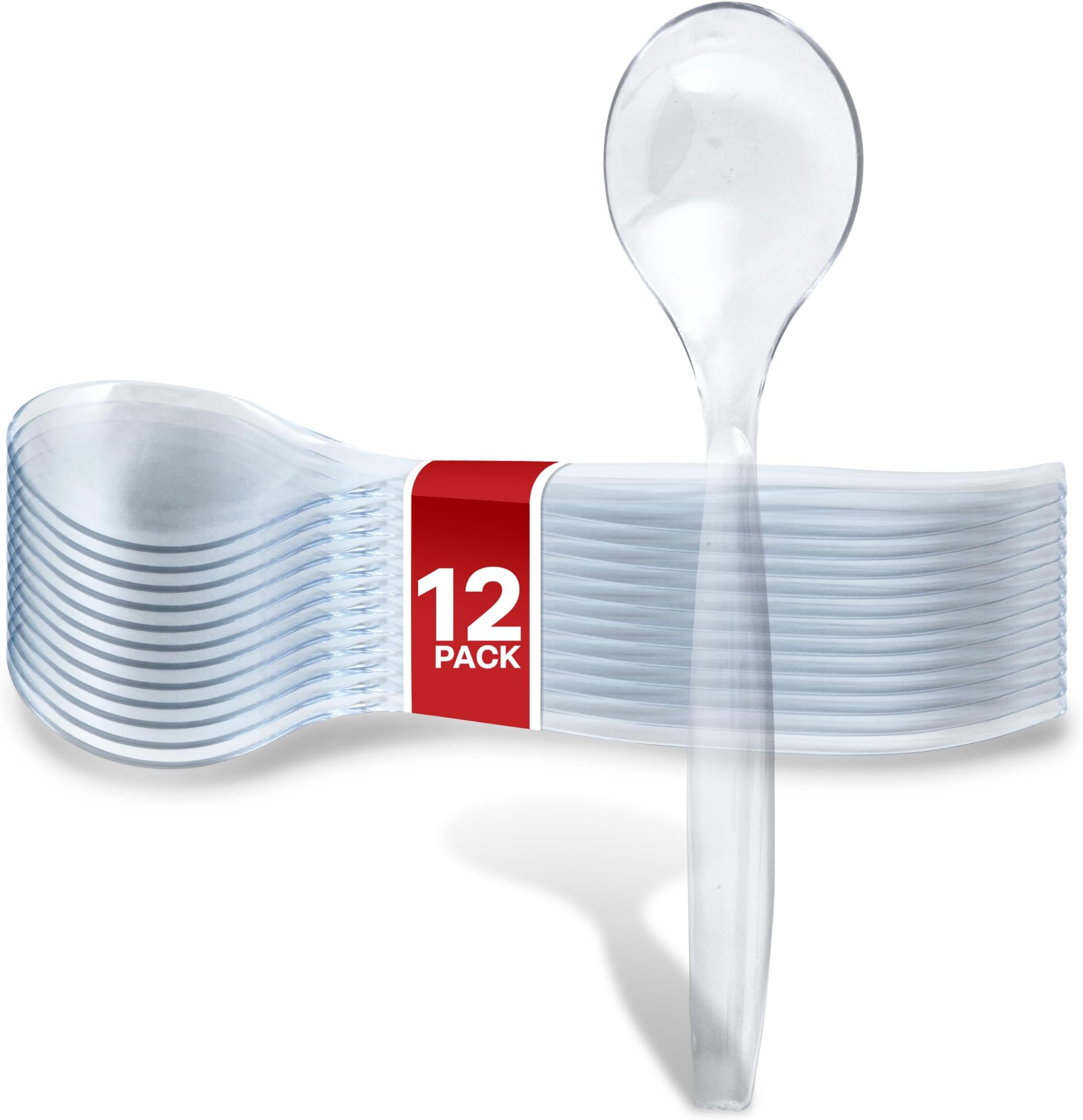 Amazon.com: 12 Pack Plastic Serving Spoons For Buffet - Extra Large 10 ...