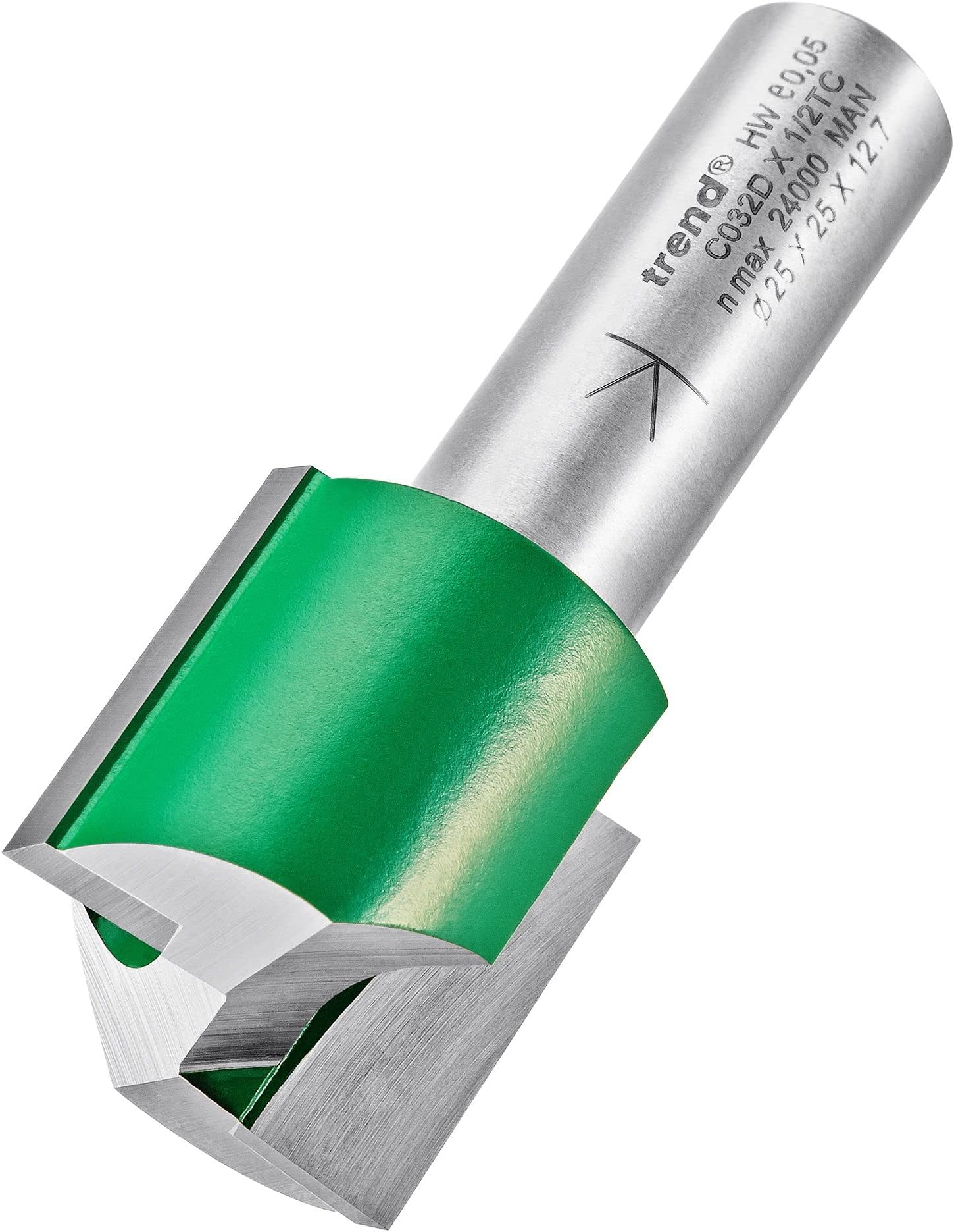 Trend CraftPro Straight Two Flute Router Cutter Bit, 1/2 Inch Shank ...