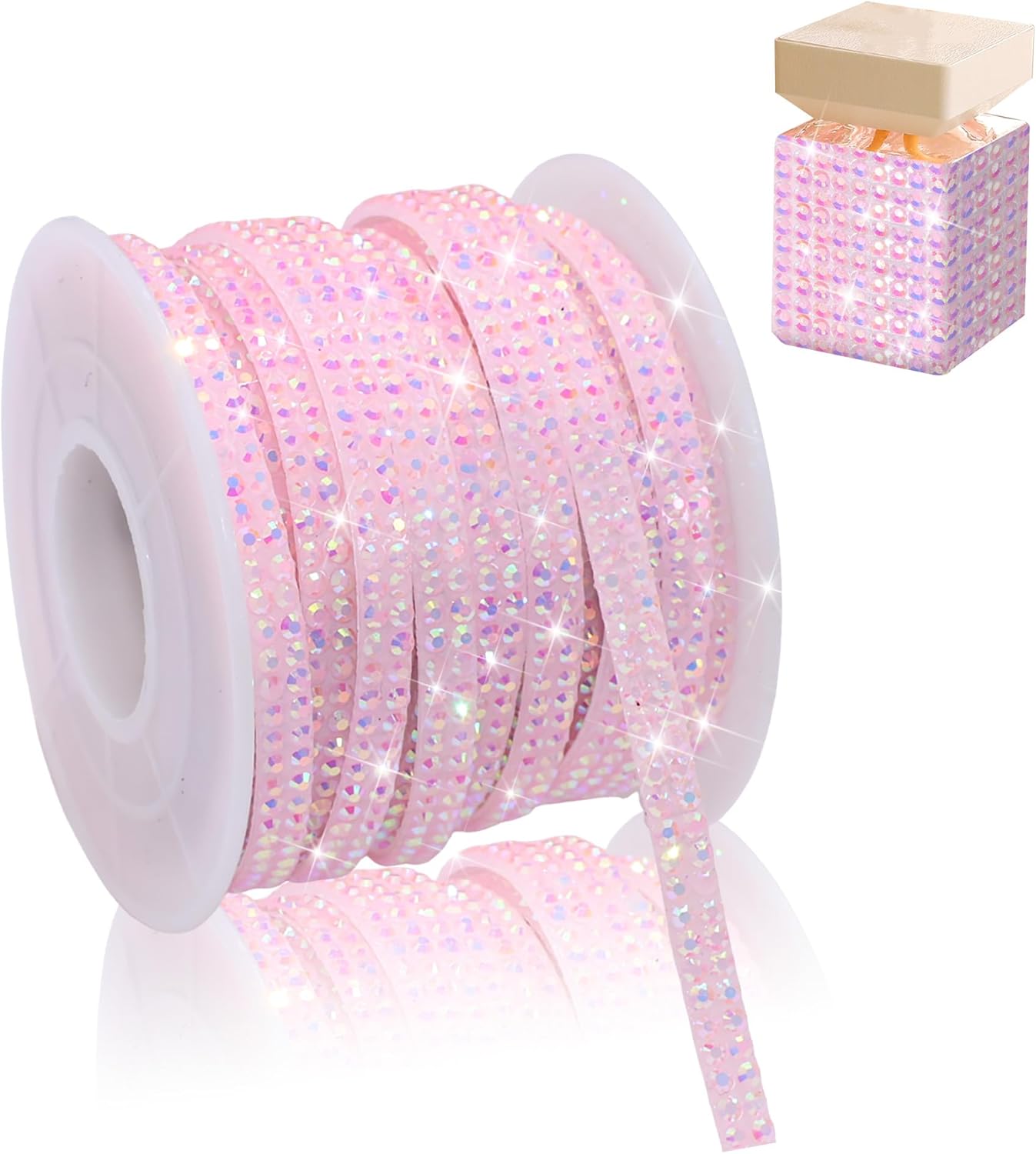 Amazon.com: ROYTOER Light Pink Rhinestone Tape Sticker,Jelly Gem ...